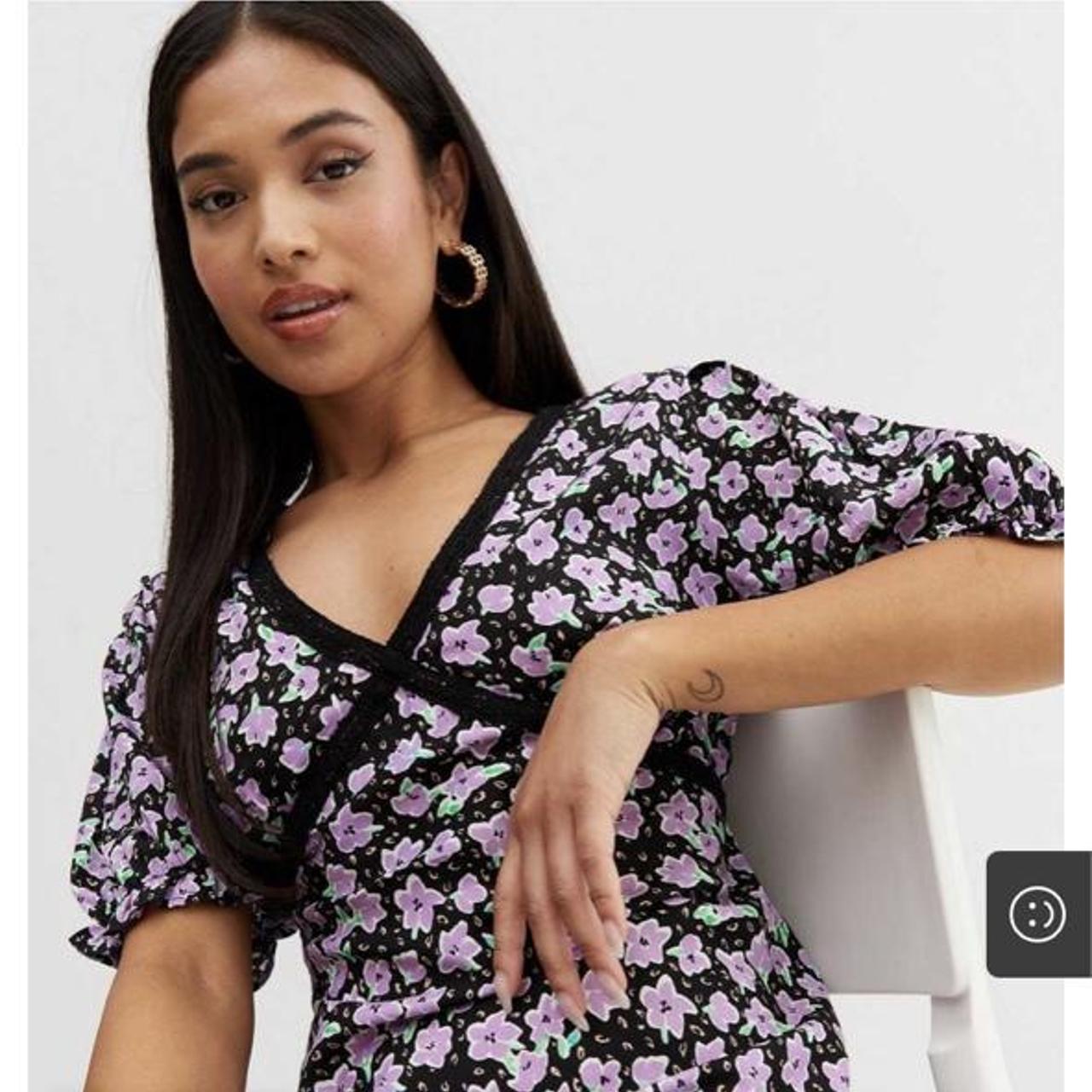 New Look Women's Purple and Black Dress | Depop