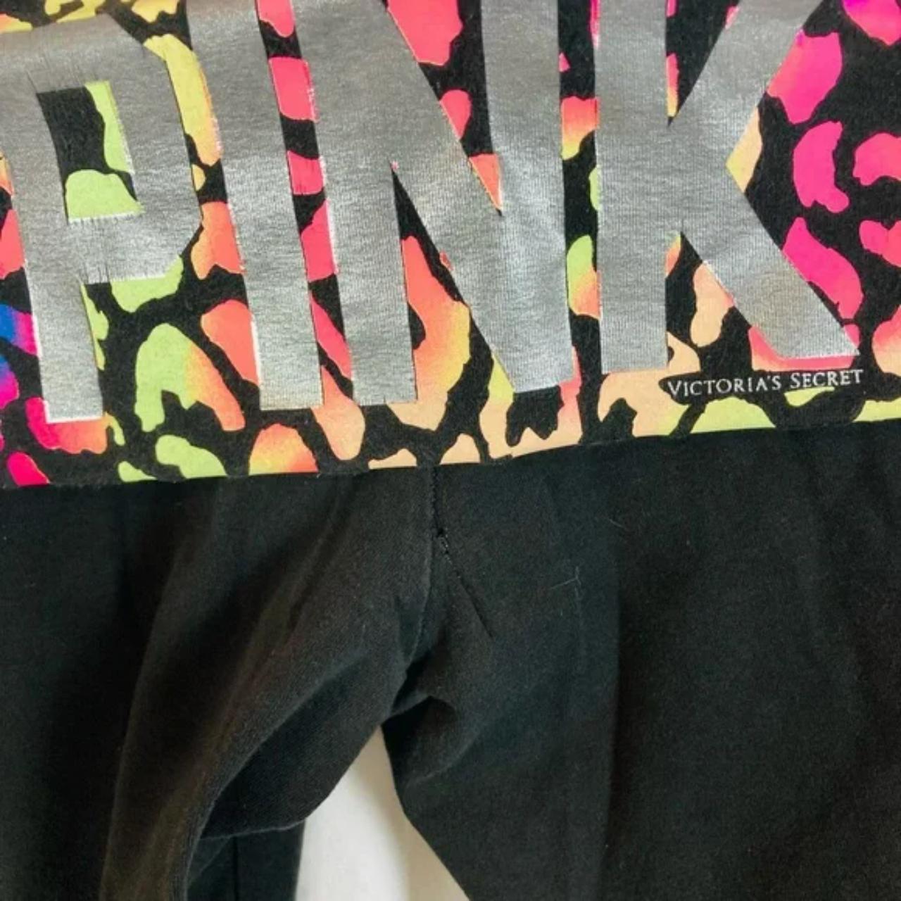 Neon Victoria Secret Pink Leopard Yoga Leggings Size... - Depop