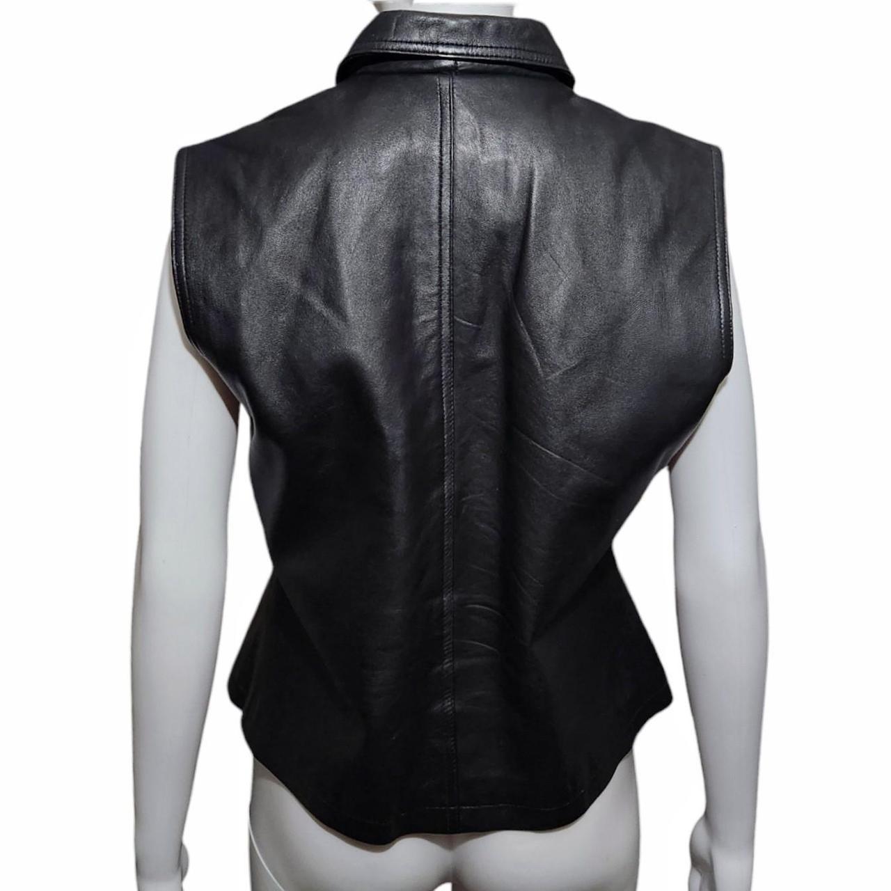 90s Leather Vest. The cutest vintage vest. In a... - Depop