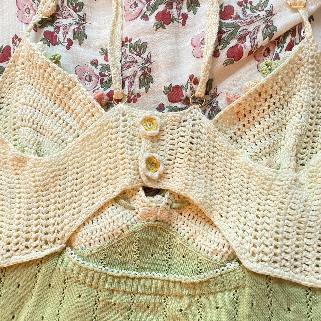 Lacemade honey green manor knit crochet dress. So... | Depop