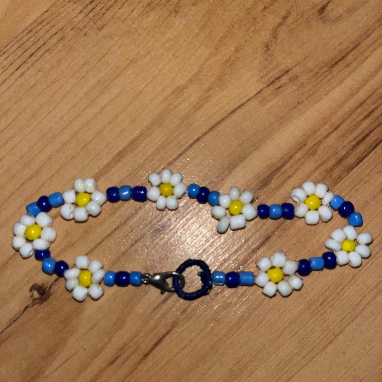 handmade flower daisy chain bead bracelet #flower... | Depop