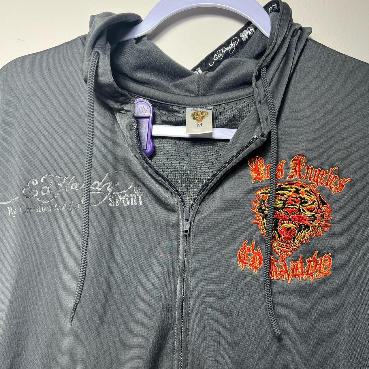 Ed hardy jacket /zip up .tiger with hood. Has so... - Depop