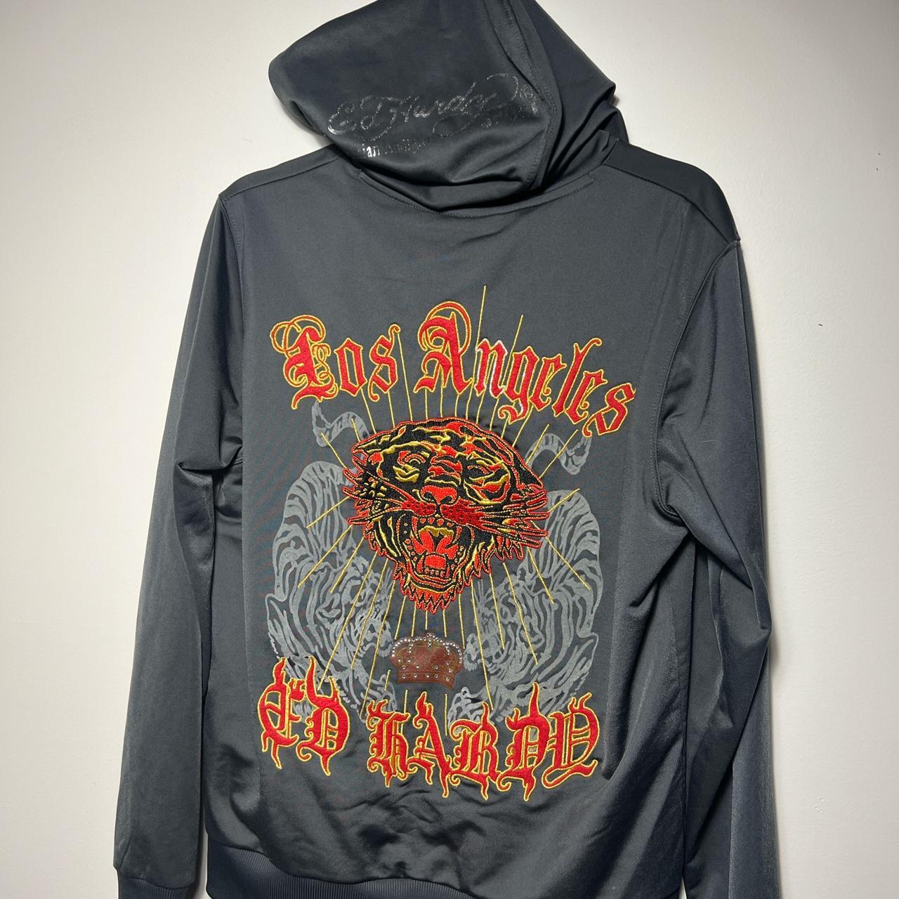 Ed hardy jacket /zip up .tiger with hood. Has so... - Depop
