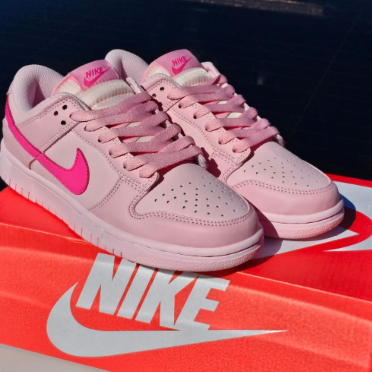 Nike Dunk Low Triple Pink Wmns New with box Size... - Depop