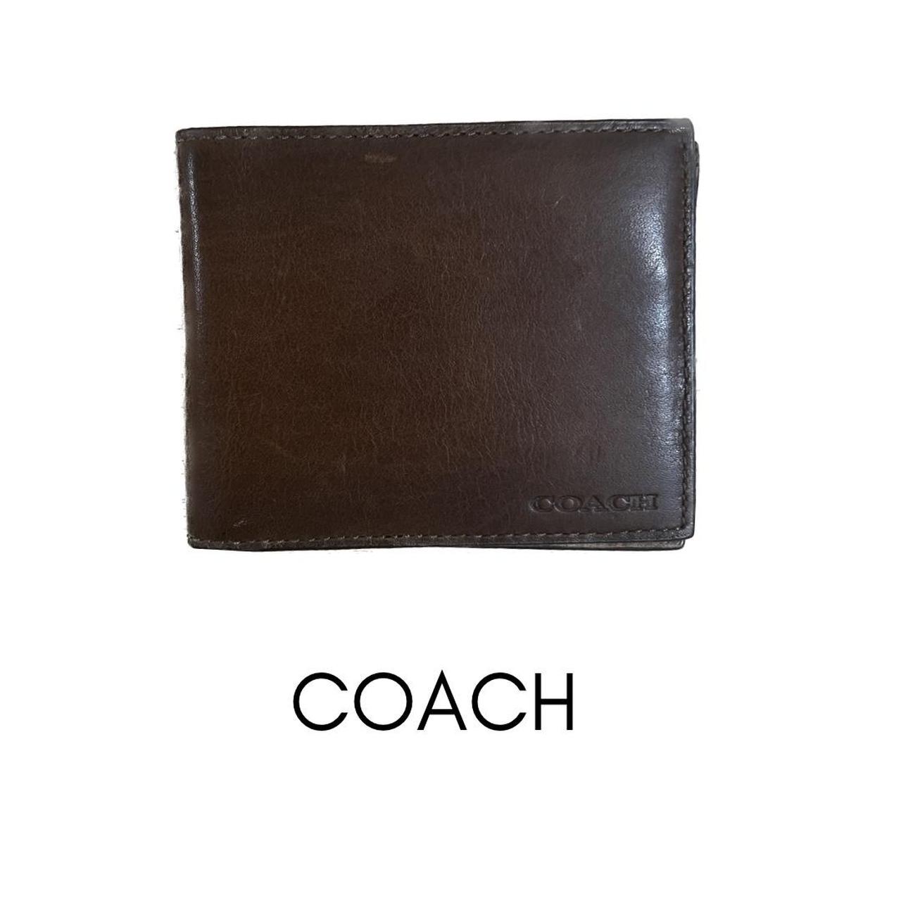 Leather Coach Wallet Brown leather coach wallet in... - Depop