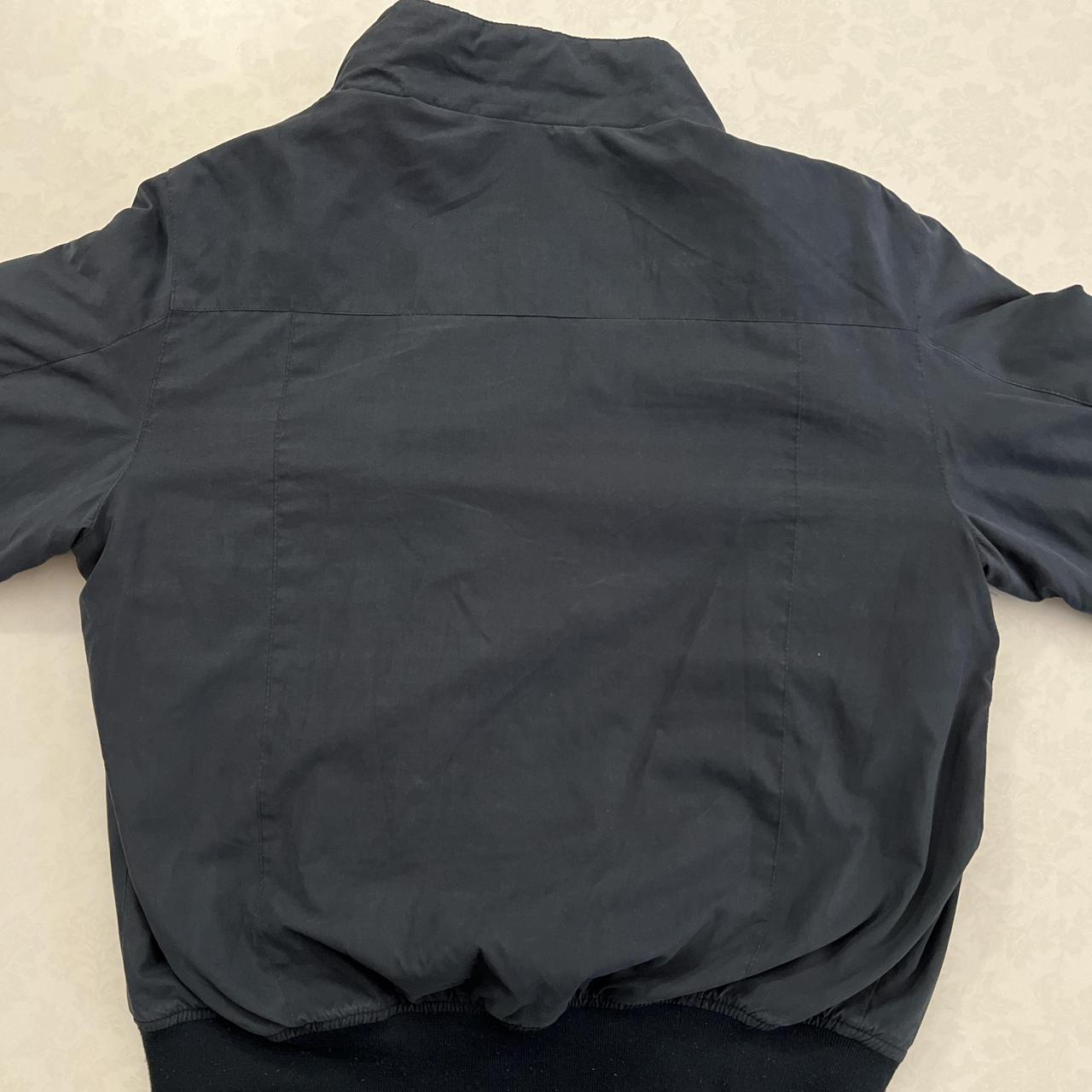 Navy blue Weatherproof bomber jacket with plaid and... - Depop