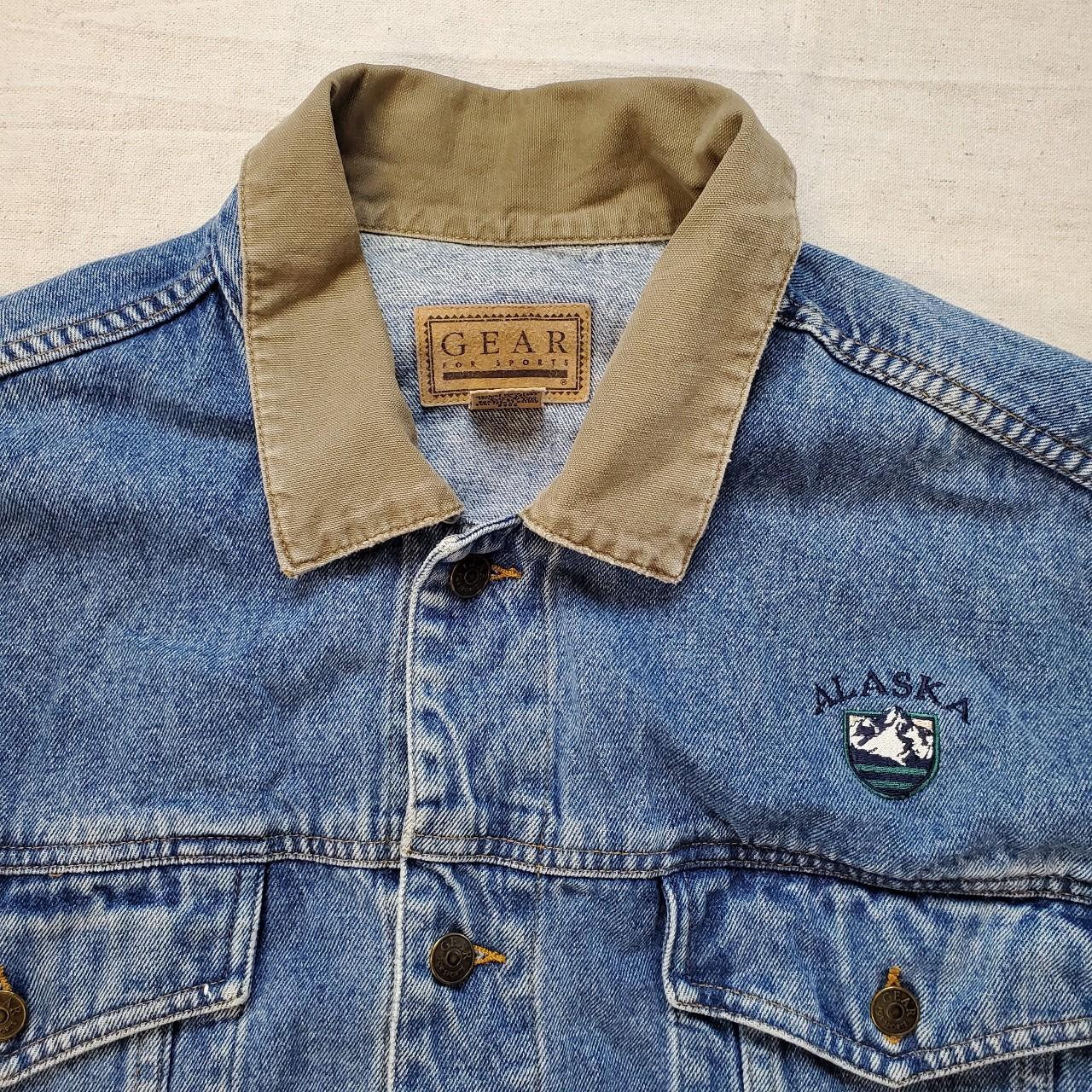 Vintage Alaska denim jacket 90s blue denim jacket... - Depop