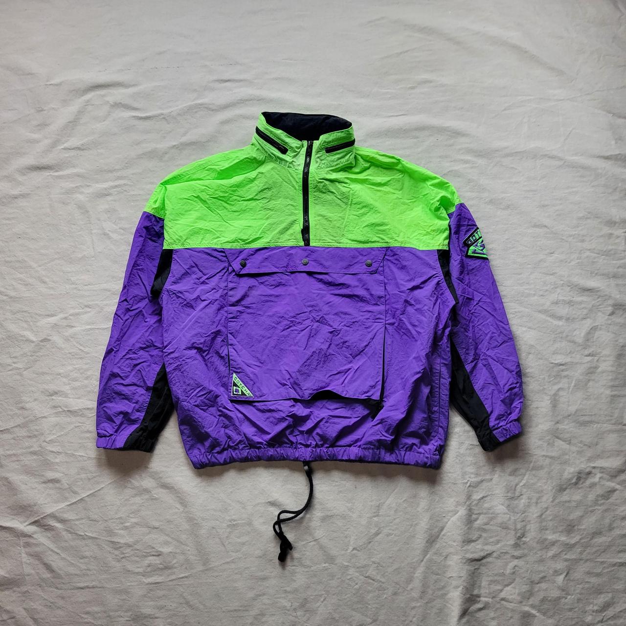 Gotcha Men's Purple and Green Jacket | Depop