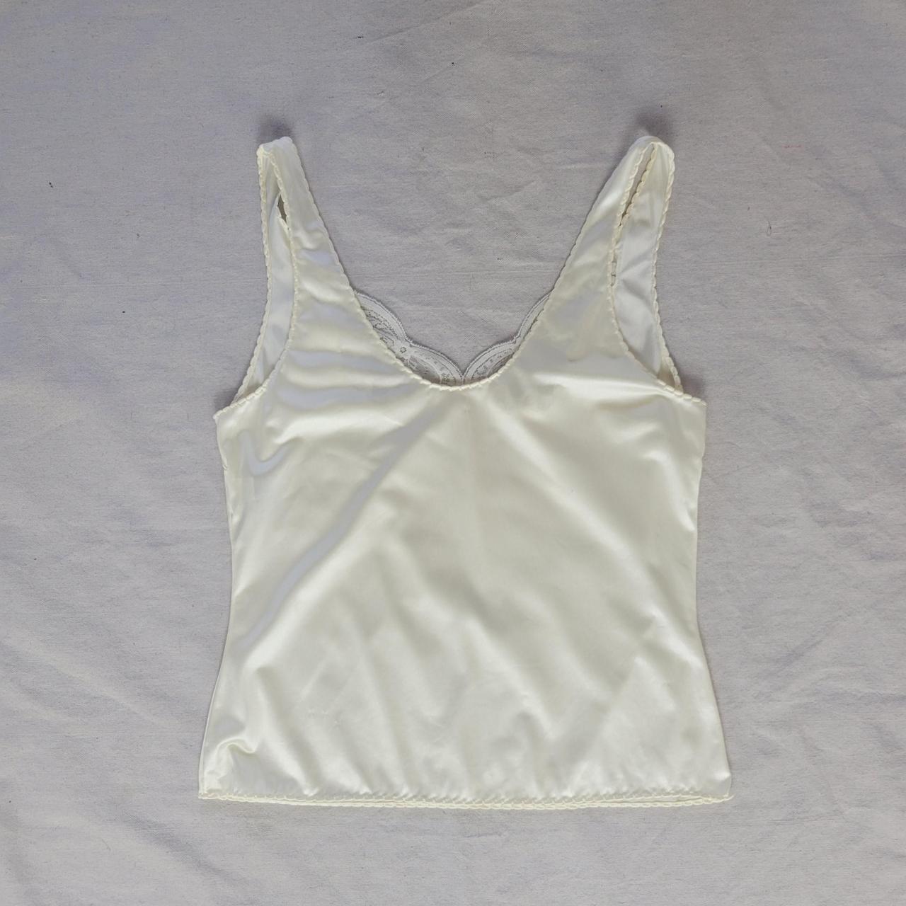 Vintage cream cami tank top lingerie Sexy 70s... - Depop