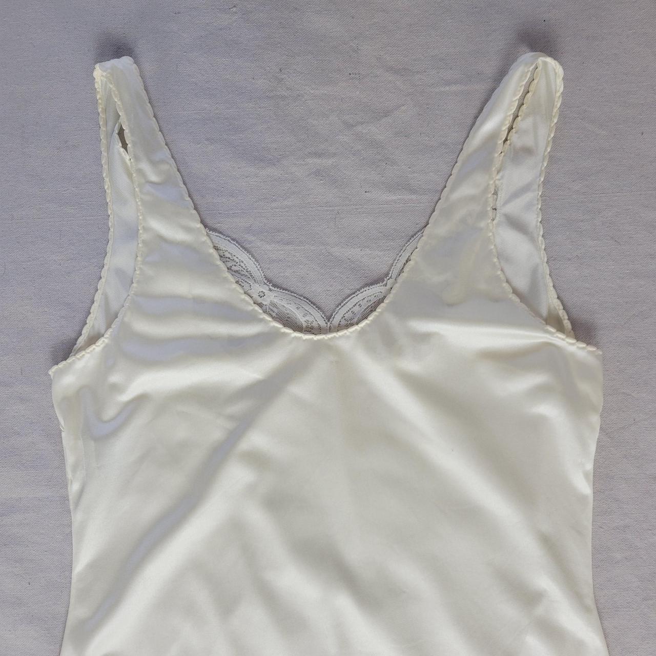Vintage cream cami tank top lingerie Sexy 70s... - Depop