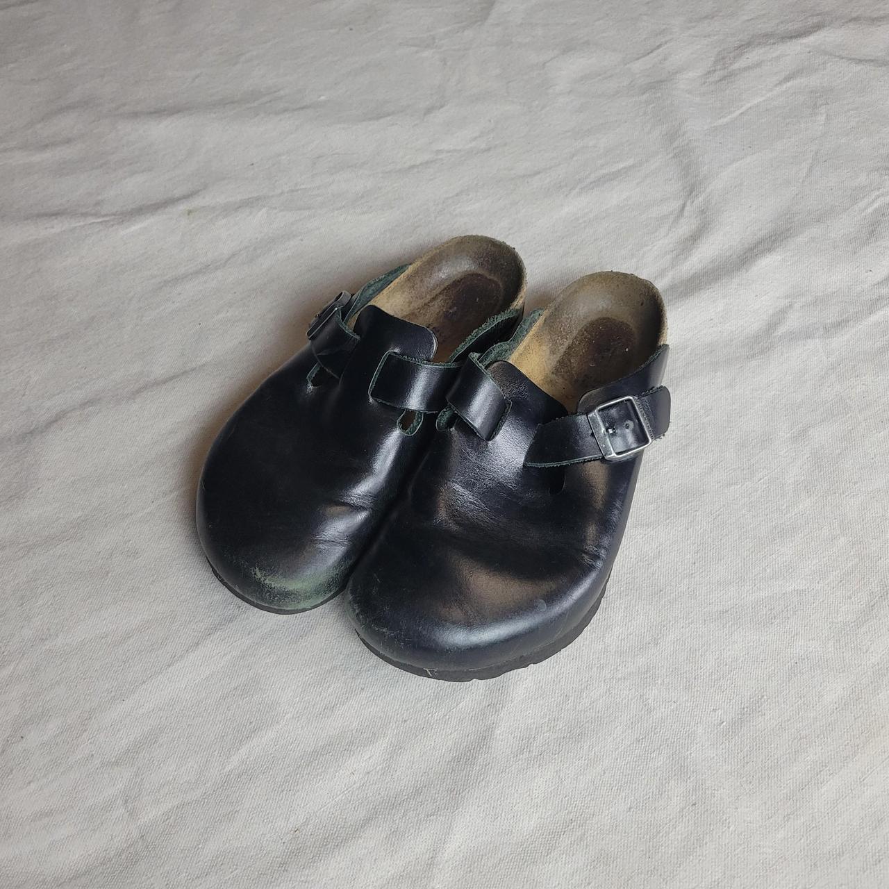 Birkenstock Boston clogs black leather Classic... - Depop