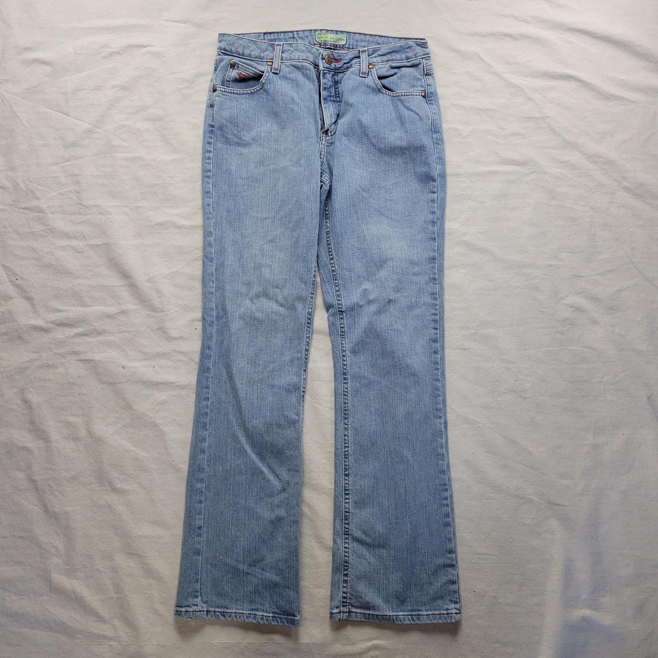 Vintage low rise flare jeans light denim. Classic... - Depop