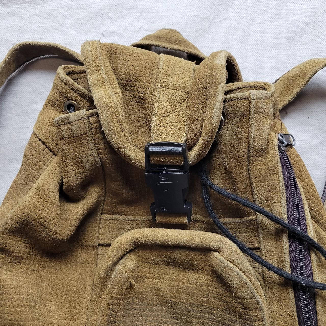 Vintage suede leather mini backpack Super cool... - Depop