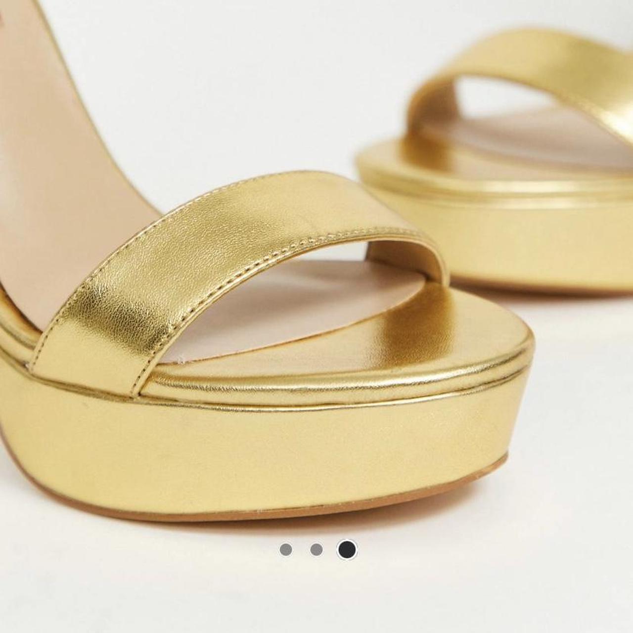 ASOS London Rebel gold platform heels size 6 never worn - Depop