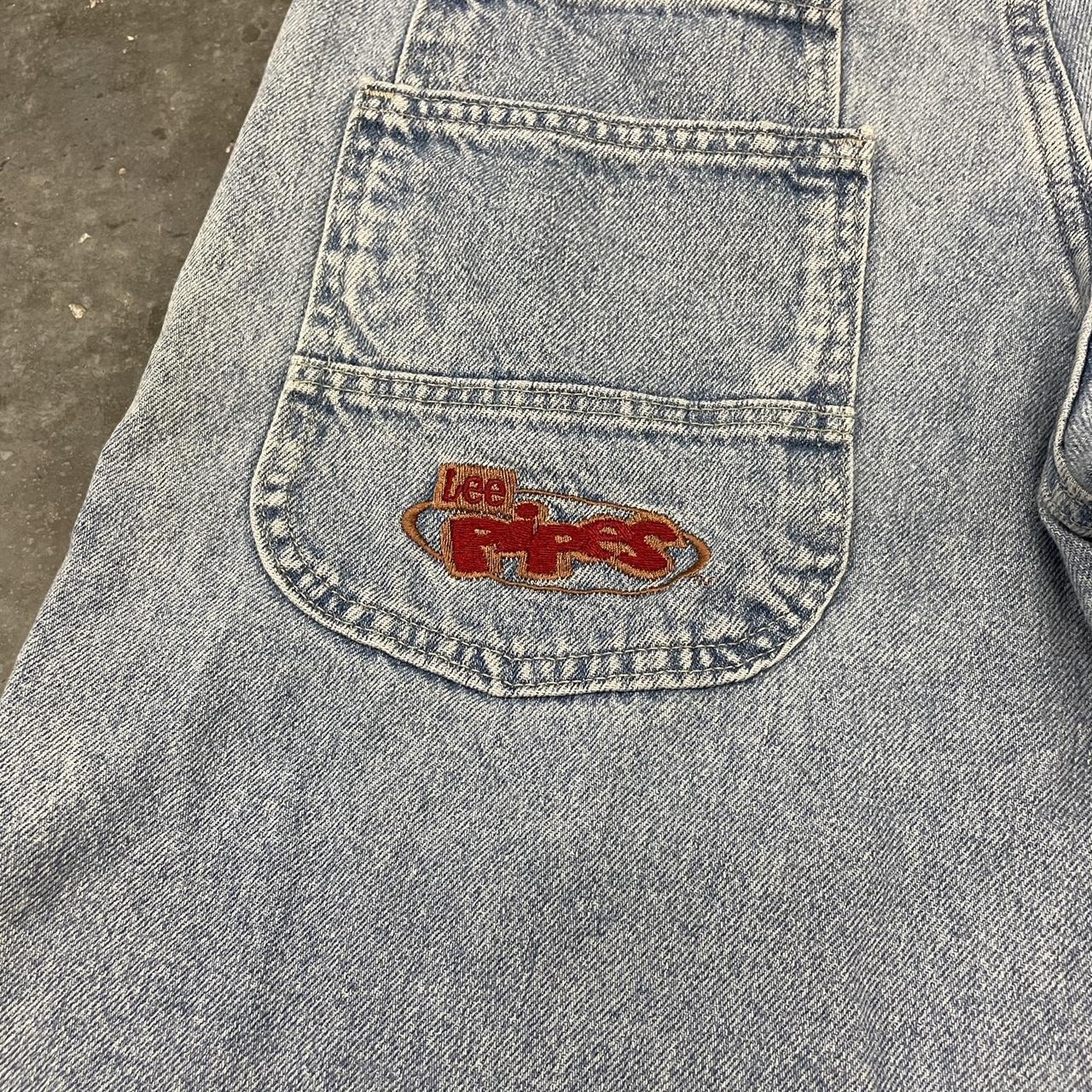 Vintage Lee pipes jorts Skate jorts Jean... - Depop