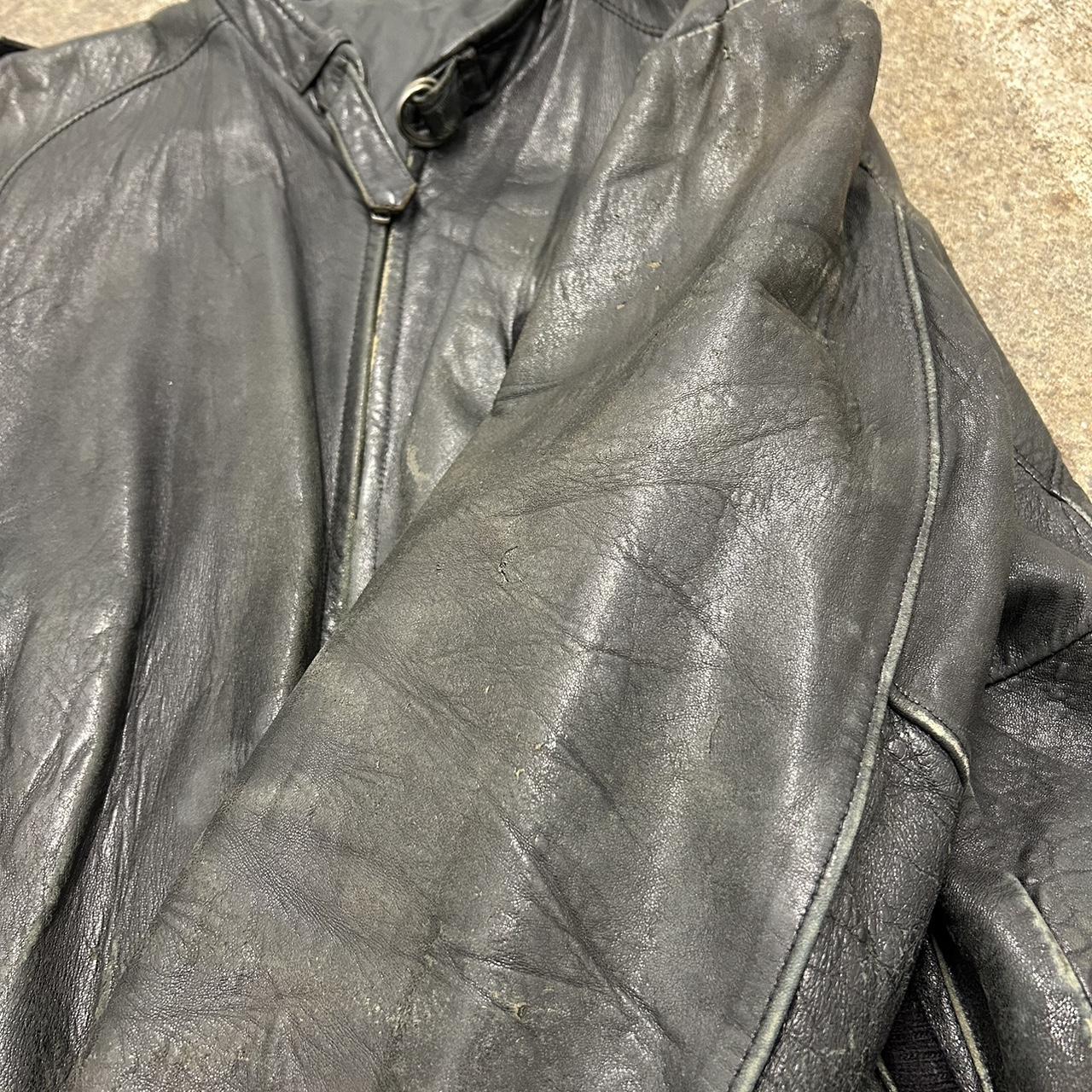 Vintage 70s leather jacket Fits M Pits: 22 Length;... - Depop