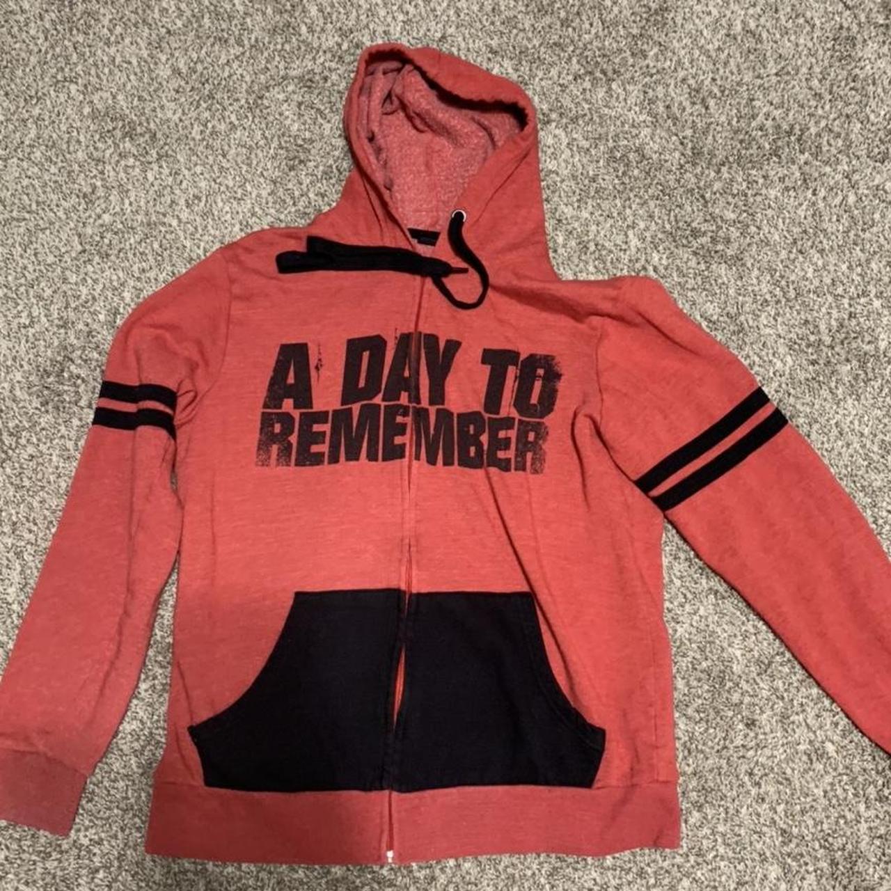ADTR A day to remember Red Zip-up hoodie! im pretty... - Depop