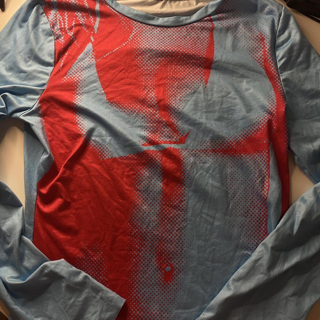 Blue & Pink body heat map print top - Depop