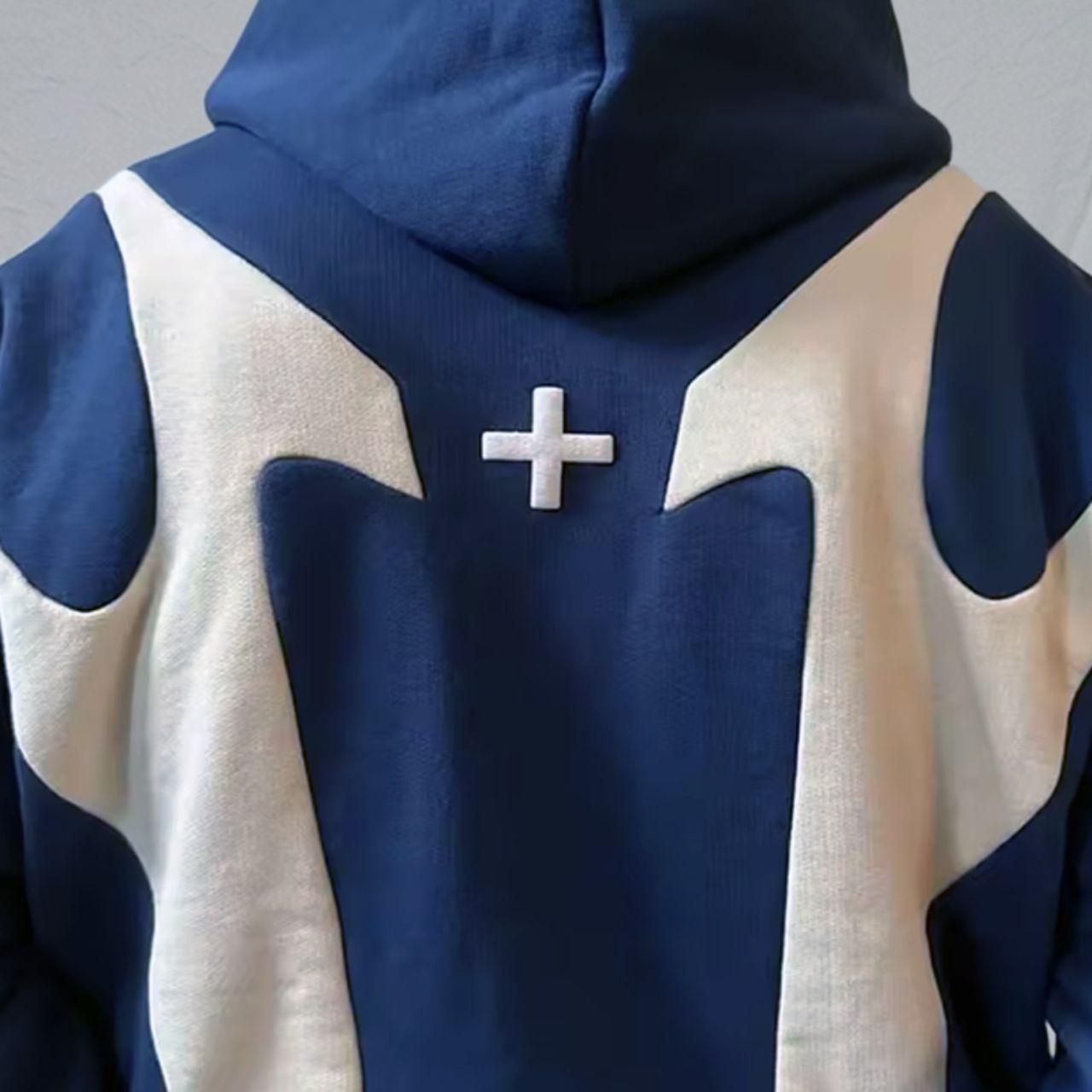 Y2K Devil Pattern Zip Up Hoodie | Retro Streetwear... | Depop