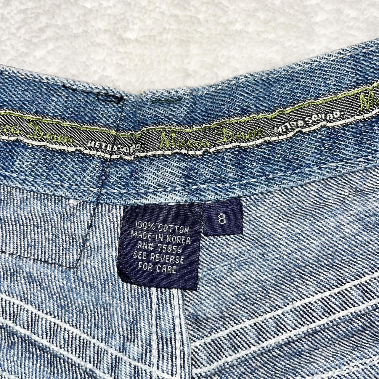 Mecca denim jeans embroidered logo and Velcro... - Depop