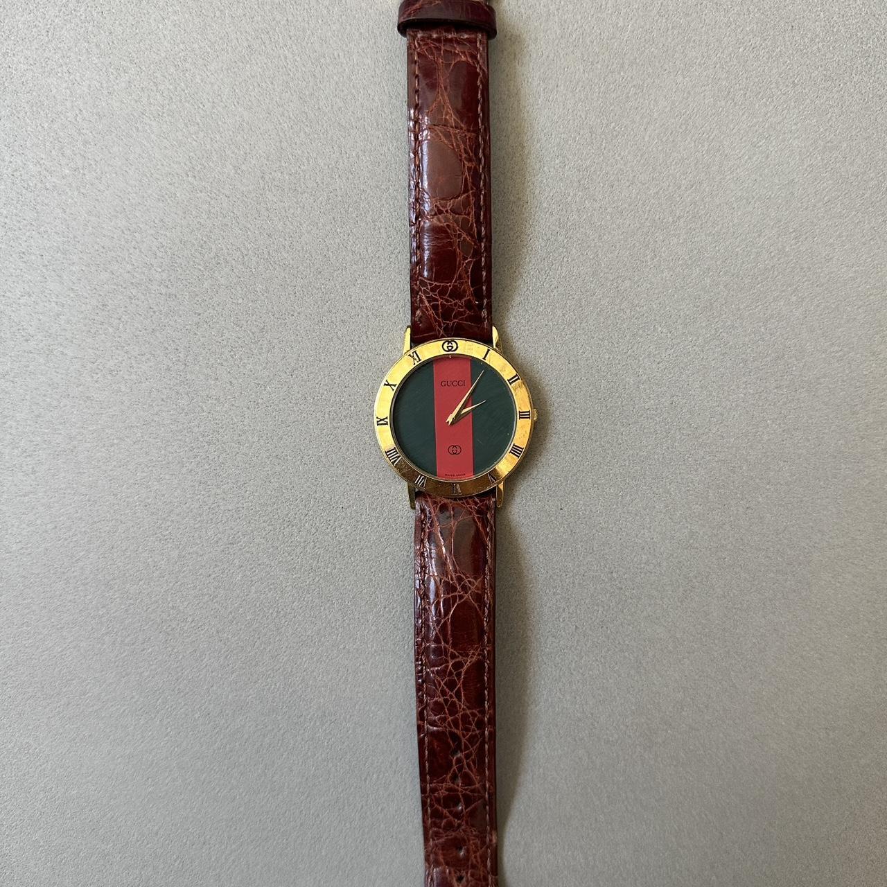 GUCCI 3001m Web Stripe Dial Watch Late 90s vintage... | Depop