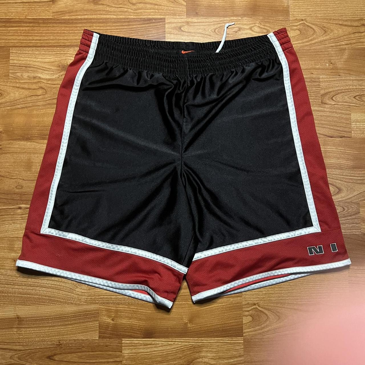 Vintage Medium Nike red and black basketball shorts - Depop