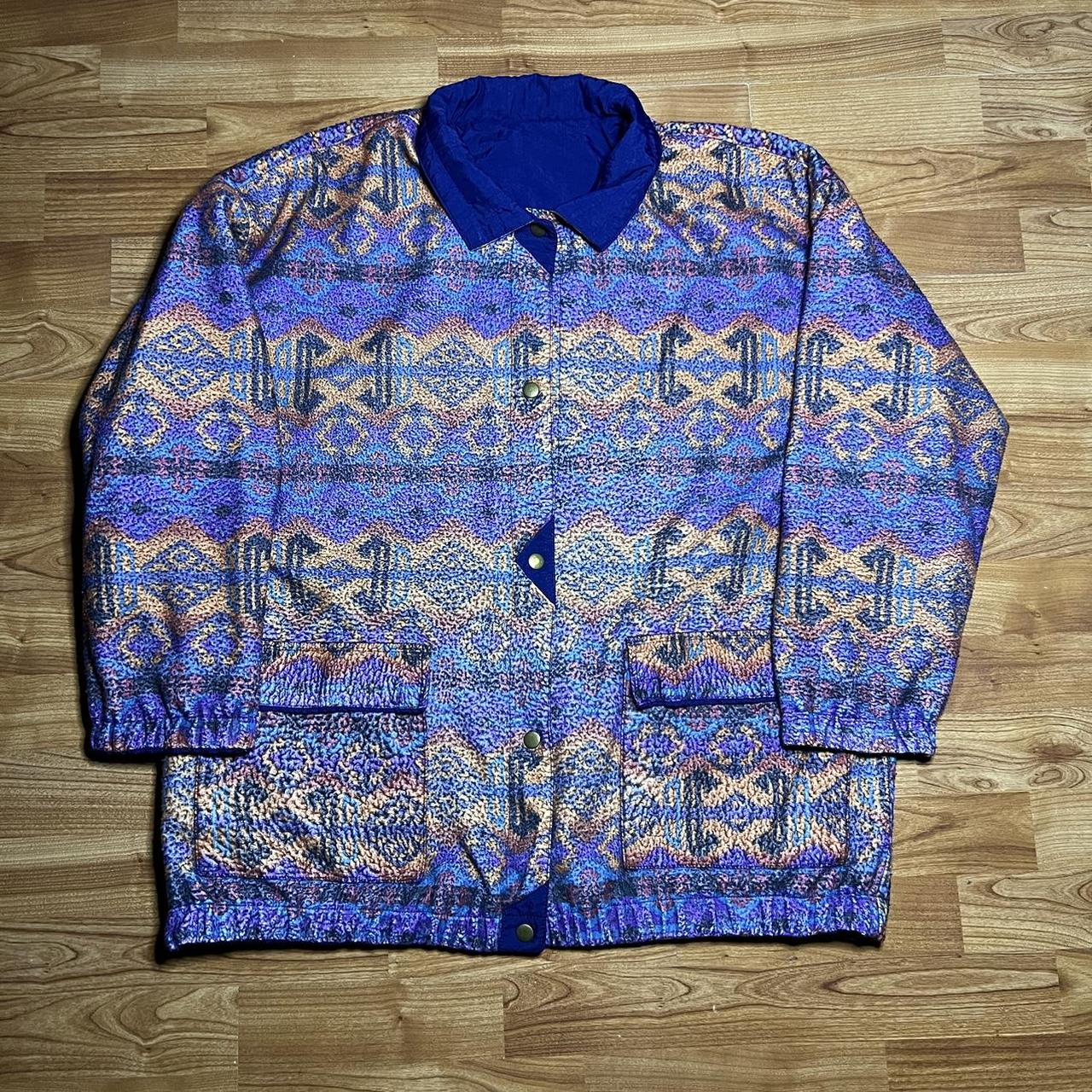 Vintage 80s Western Southwestern Aztec Textured... | Depop