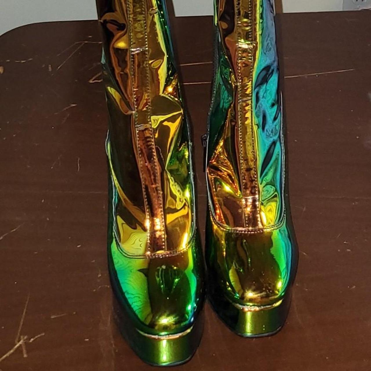 ️PLEASE READ DESCRIPTION ️ Holographic thigh-high... | Depop