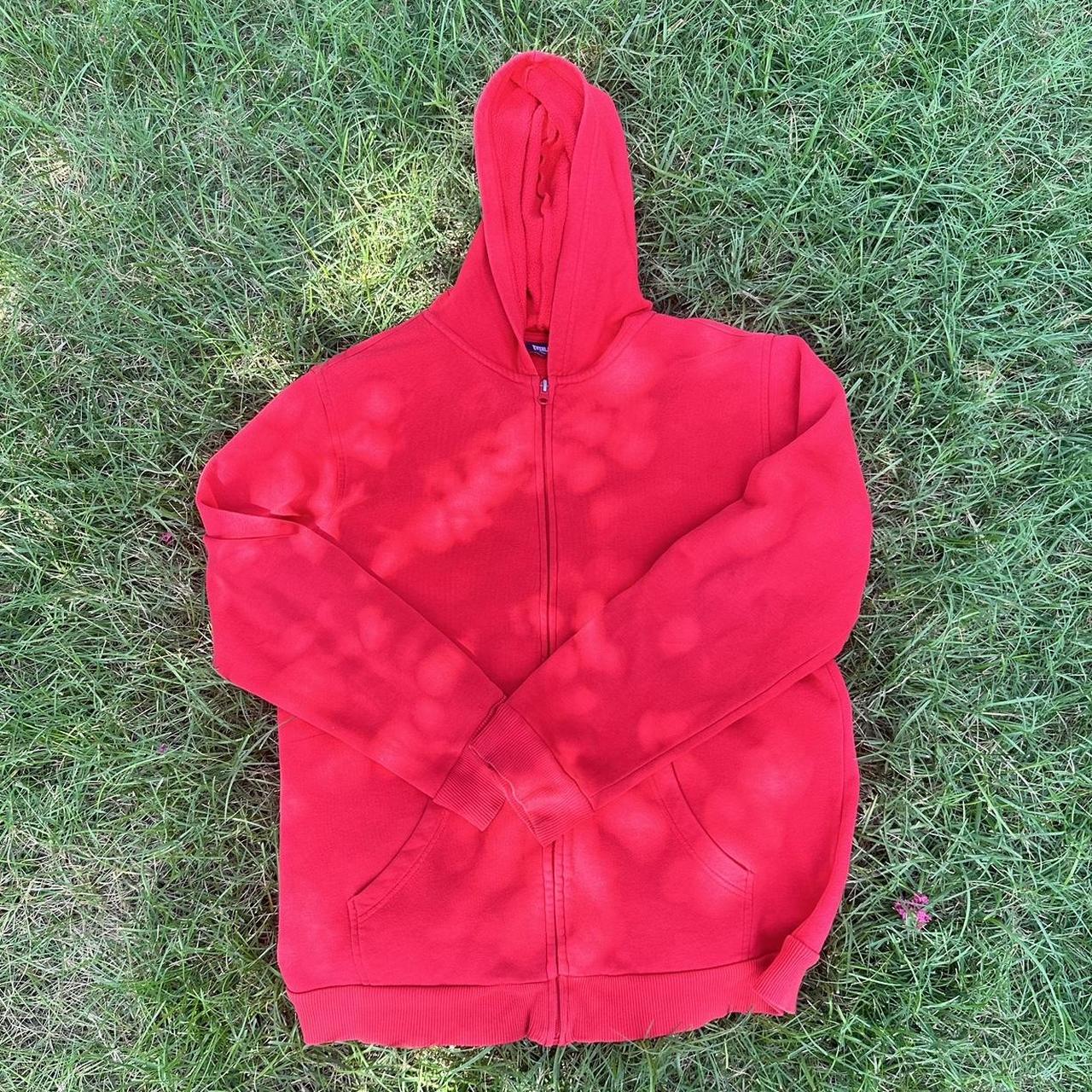 Bright red Everest zip up jacket, kind of heavy and... - Depop