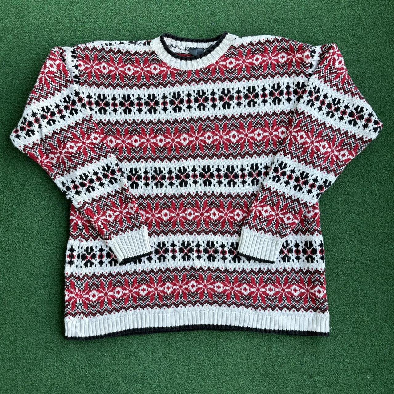 Vintage cotton sweater Fair isle print 100% cotton... | Depop