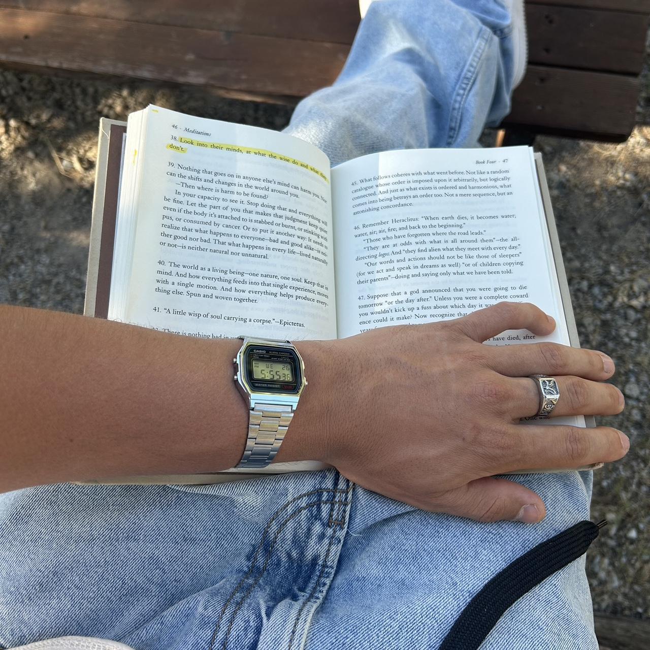 Casio silver digital watch Unisex barely used | Depop