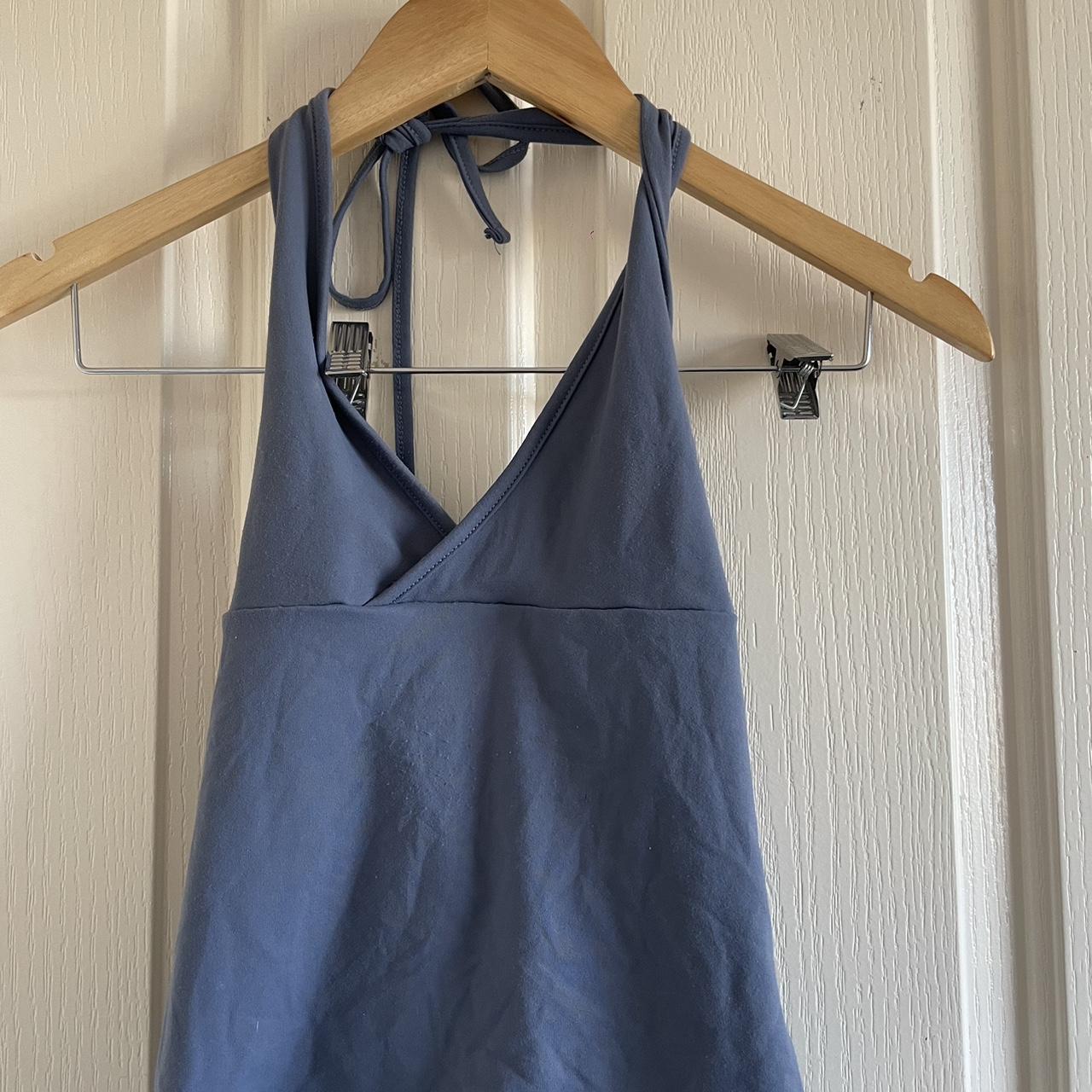 Glassons Blue halter neck top with tie detail | Depop