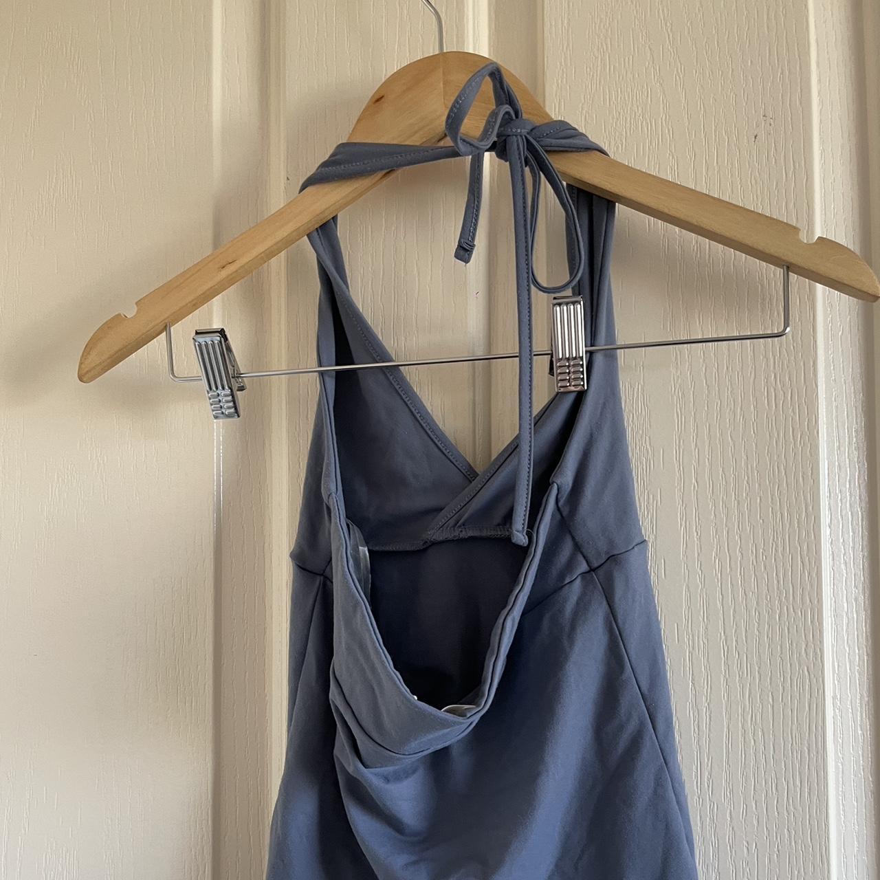 Glassons Blue halter neck top with tie detail | Depop