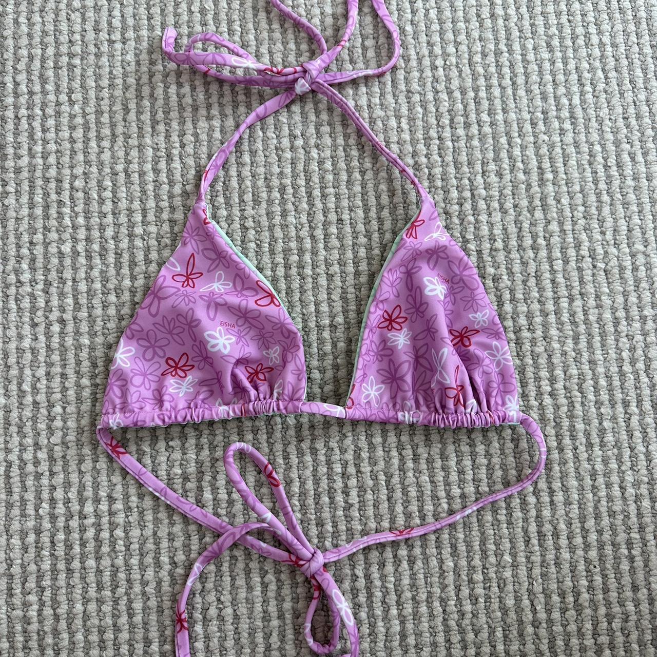 Eisha collective reversible bikini top pink and... - Depop