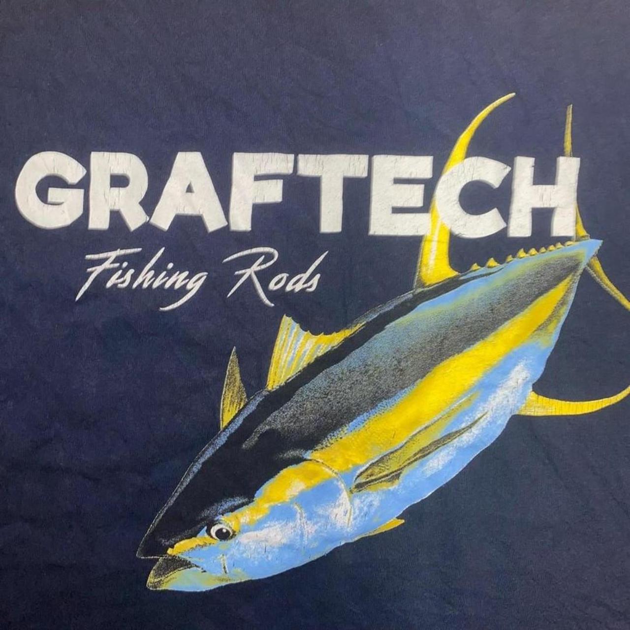 Retro Vintage Graftech fishing brand graphic t-shirt... - Depop