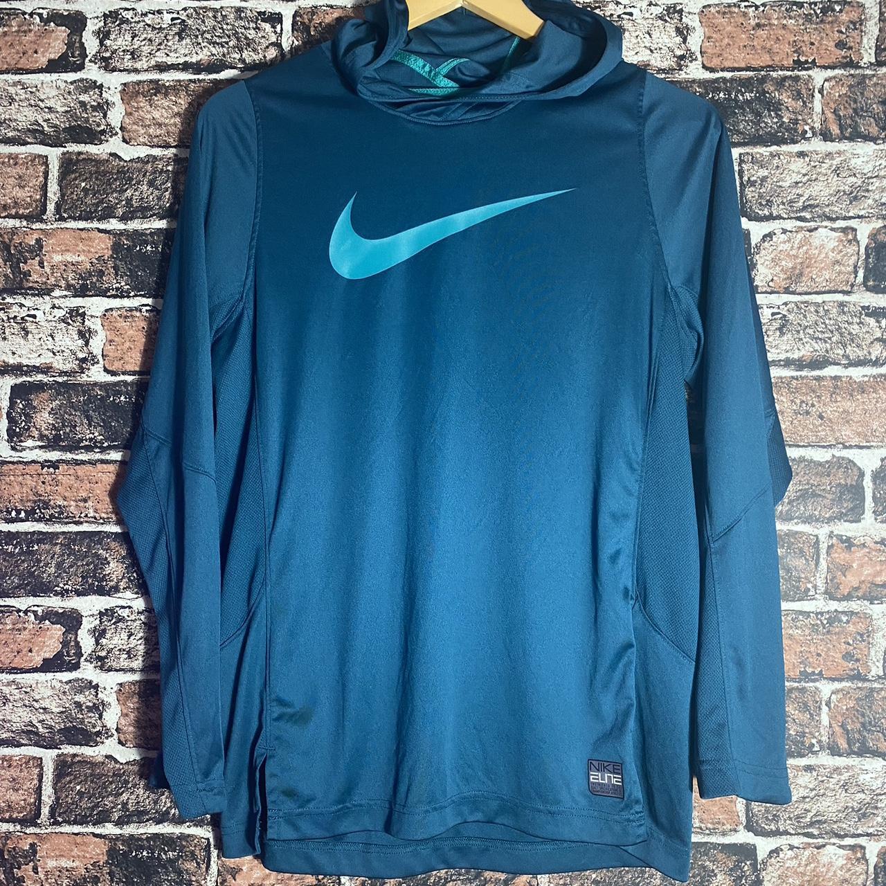 Modern Nike DRI-FIT turquoise workout hoodie size XL... - Depop