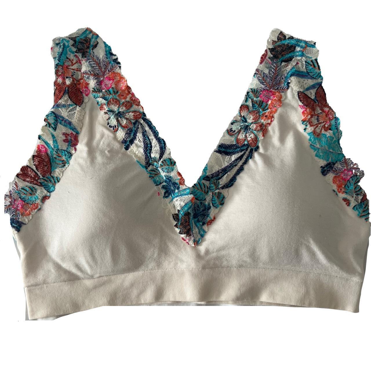 Victoria Secret Pink, multicoloured floral bralette,... - Depop