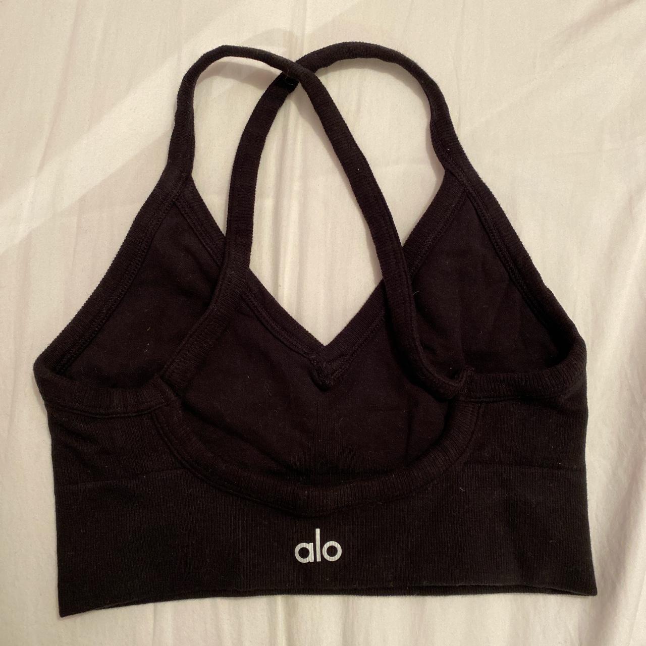 Alo Yoga Seamless Ribbed Low Back Bra XS Worn once - Depop