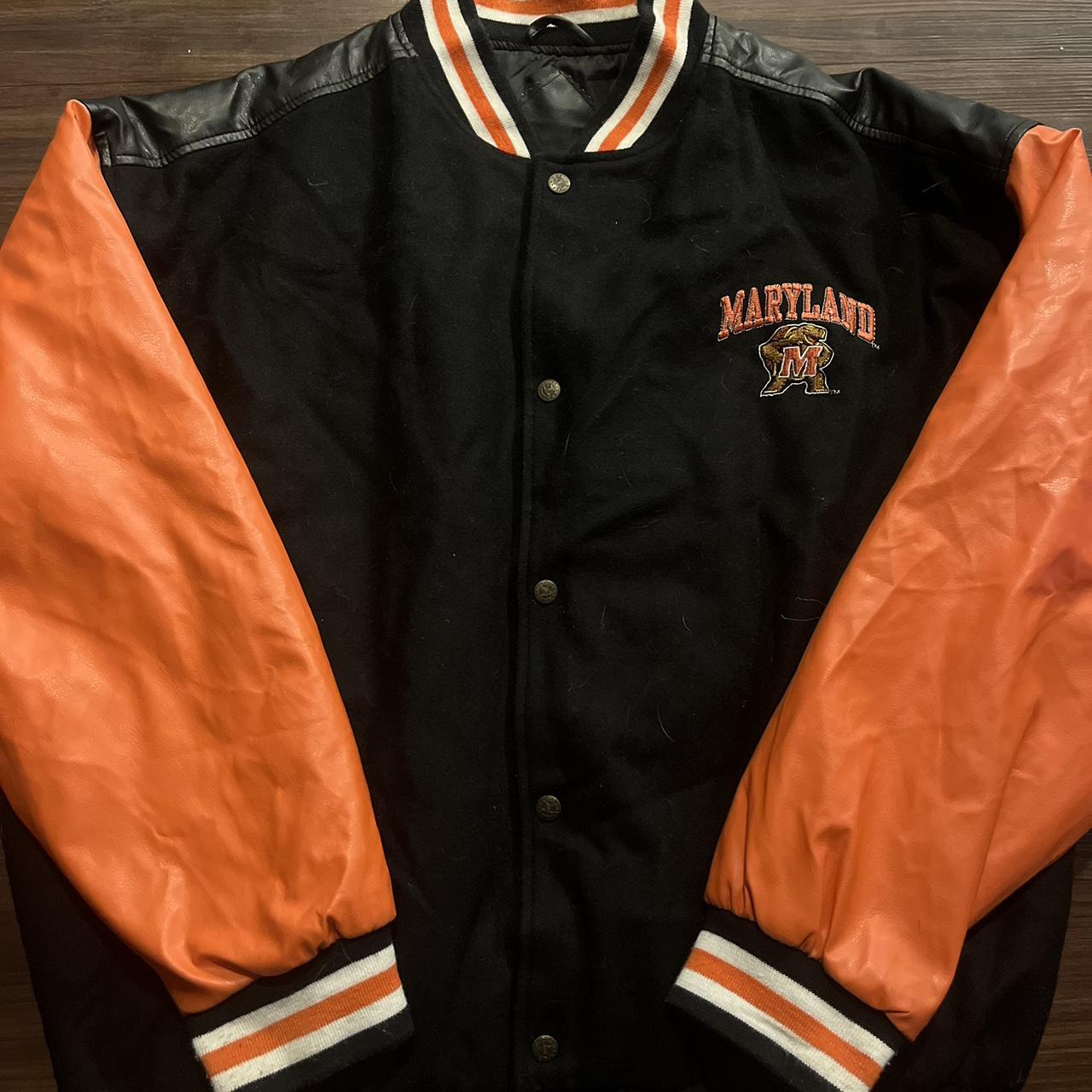 vintage maryland terps leather jacket - Depop
