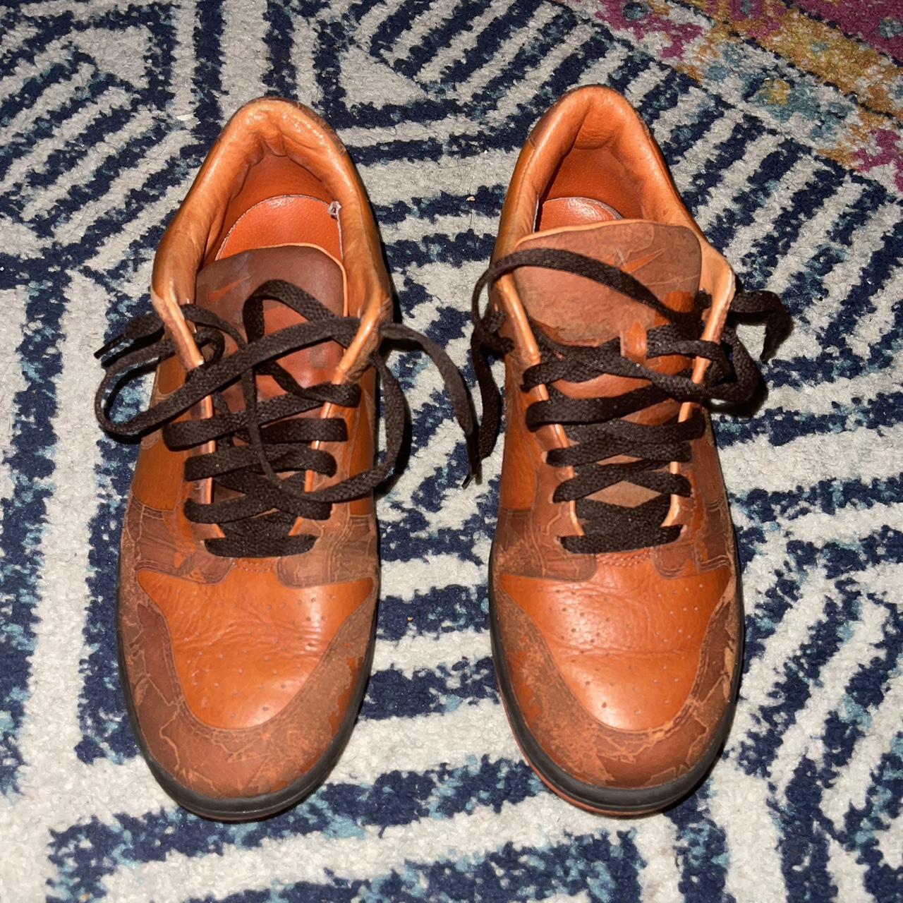 Nike Dunk Low 1 Piece Orange/Spice Brown Laser Camo... | Depop