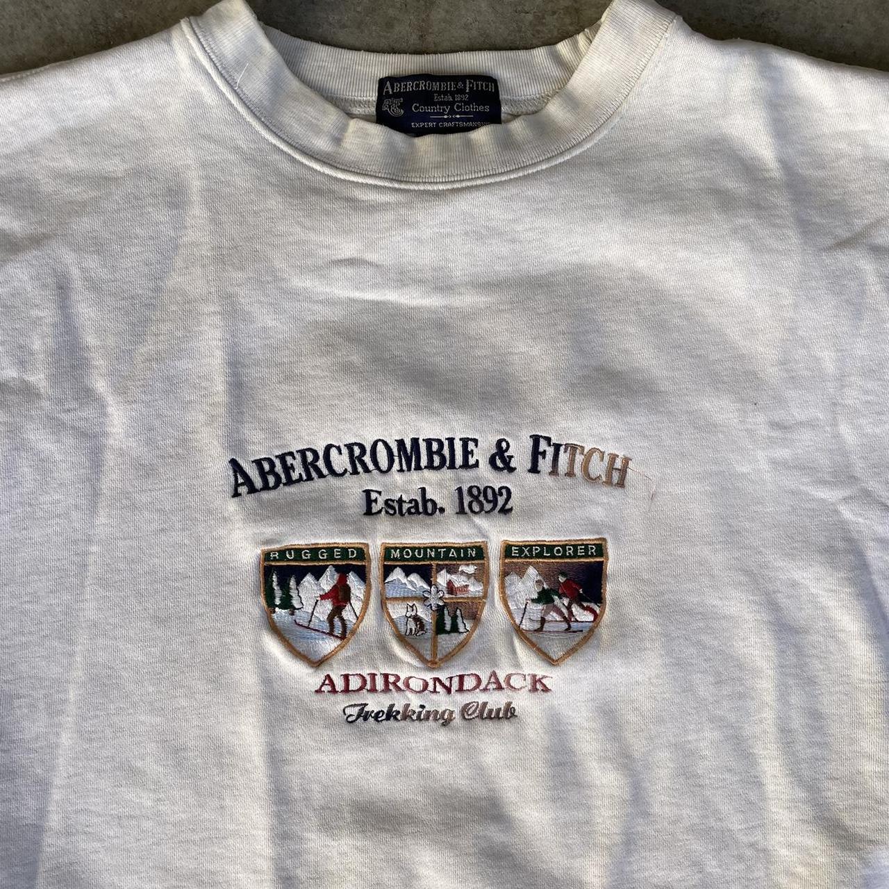 Vintage 90s Abercrombie boxy sweatshirt gray and... - Depop