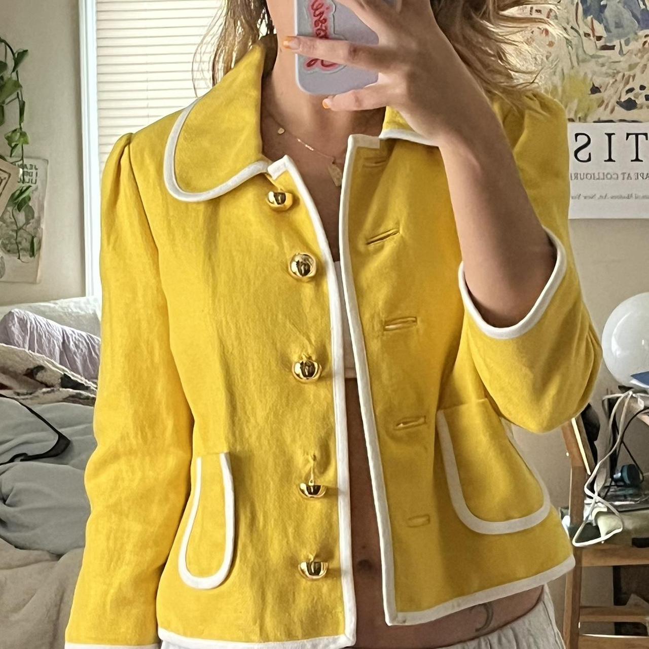 mini Yellow Kate spade jacket 💛🌟🌻🐝🌼 size 6. one... - Depop