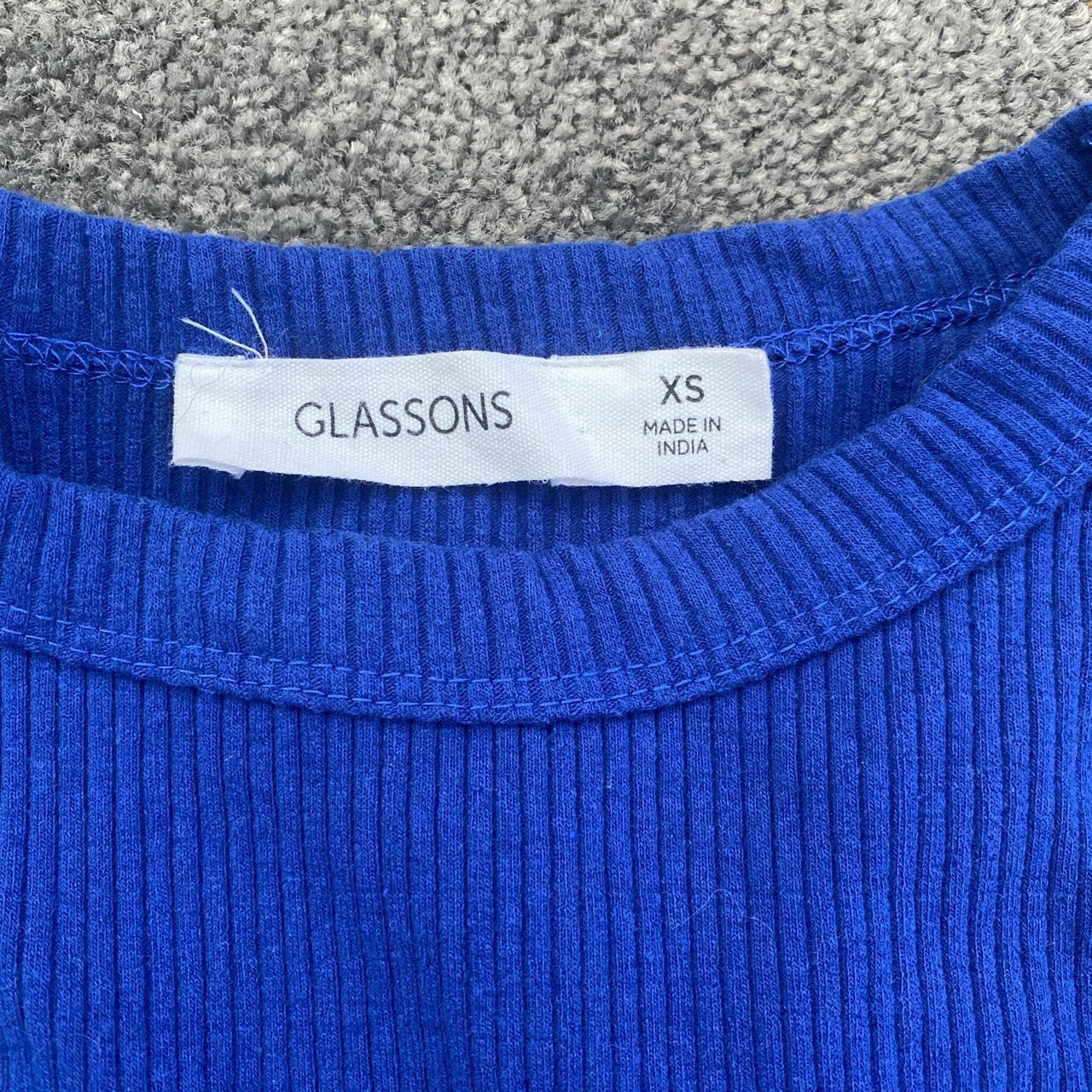 Super cropped Blue GLASSONS Tank - Depop
