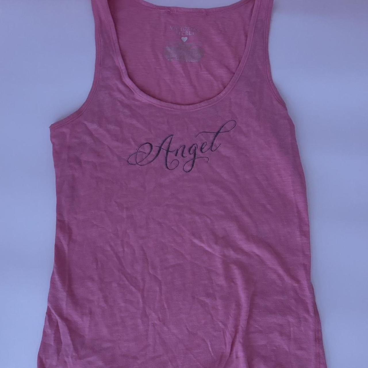 victorias secret angel pink tank fits xs-m... - Depop