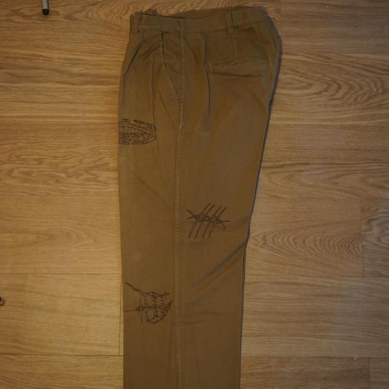 Brain Dead Khaki Whips and Chains Pants size Large - Depop