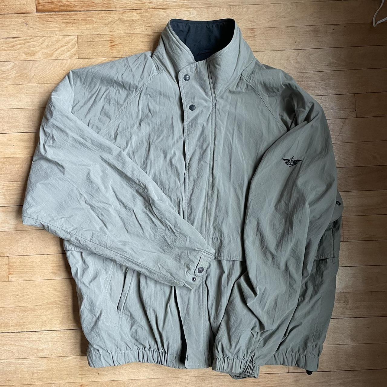 vintage gray dockers golf jacket Mens Large... - Depop