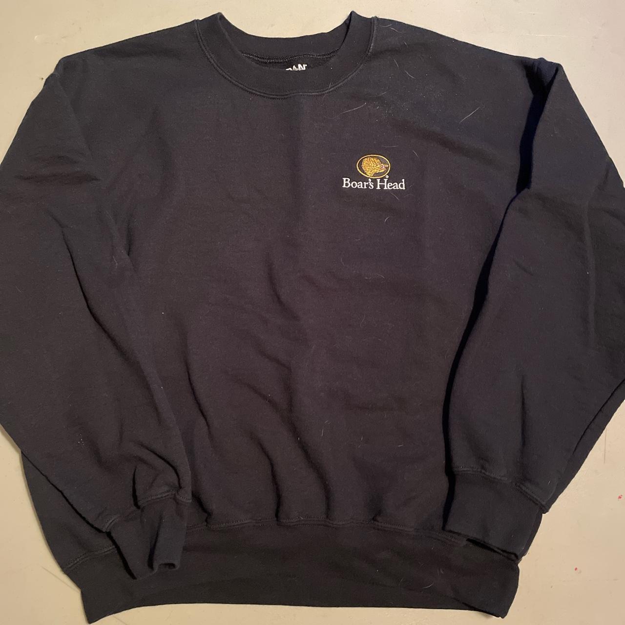 Gildan Men's Black and Gold Jumper | Depop