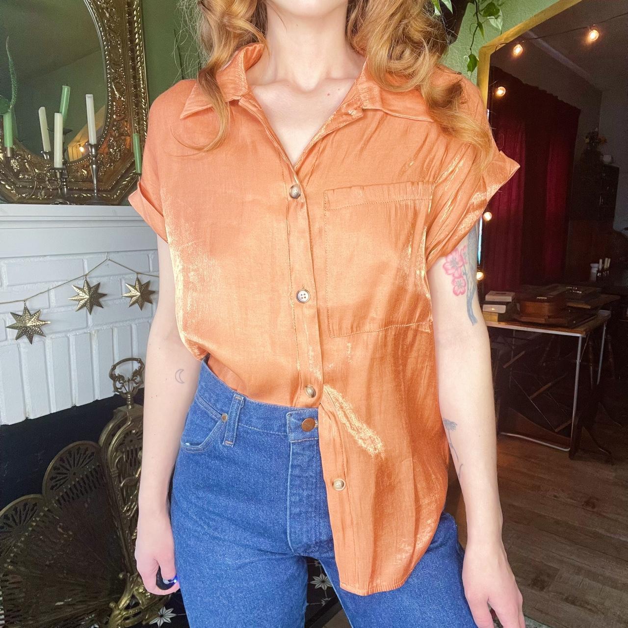 Rusty orange blouse • no tags • size medium •... | Depop