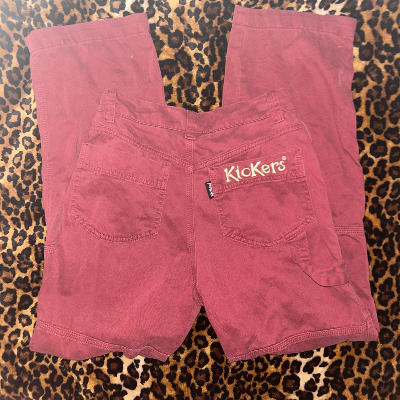 kickers burgundy baggy jeans