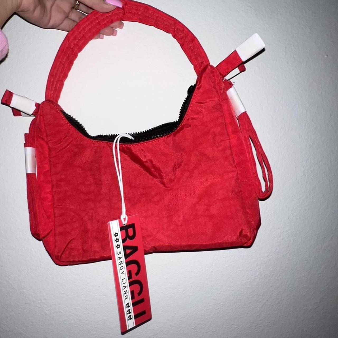 Sandy Liang x Baggu Candy Apple Red Bow Bag limited... - Depop